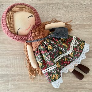Girl Rag Doll With Long Hair, Soft Toy for Girls, Dress up Fabric Doll ...