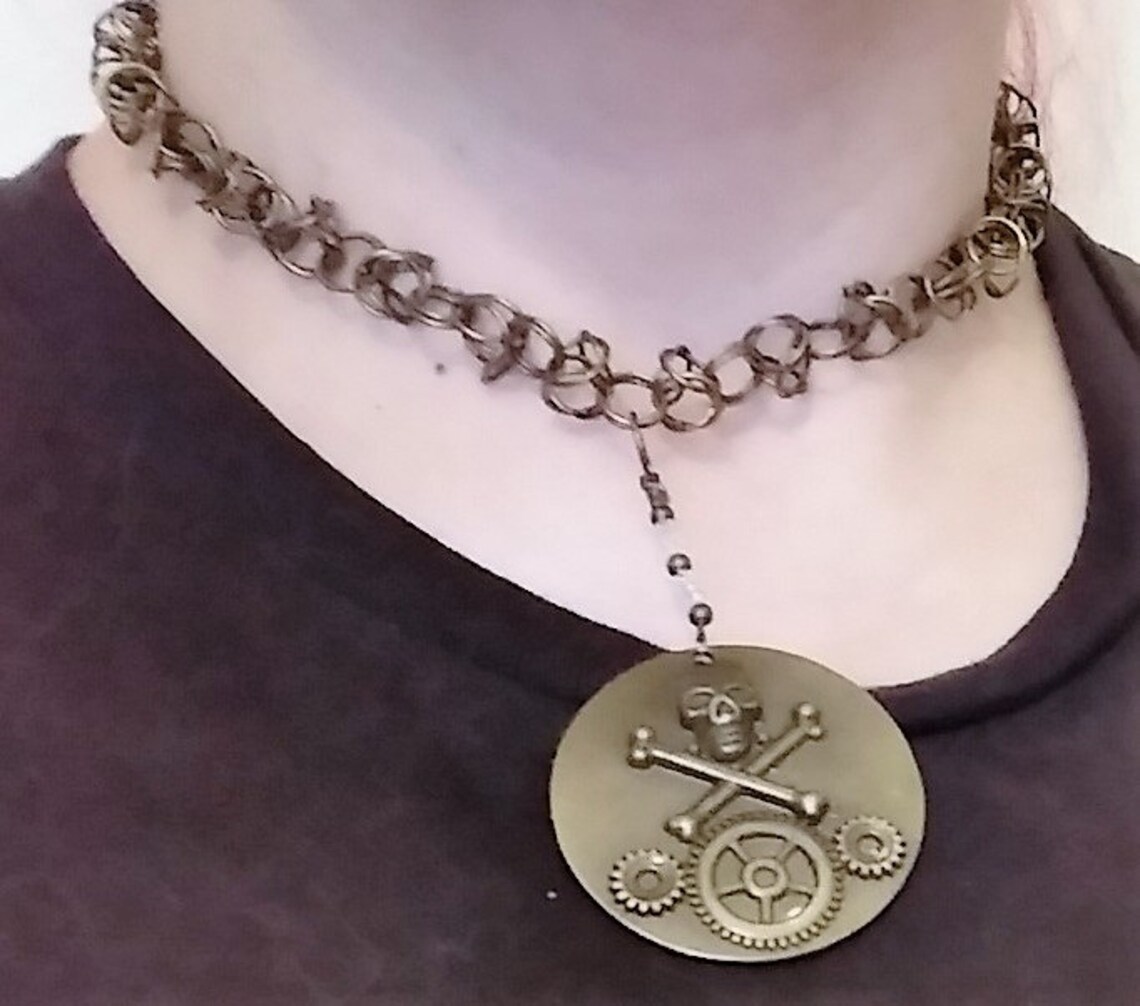 Steampunk Chainmail Pirate Choker Necklace - Etsy
