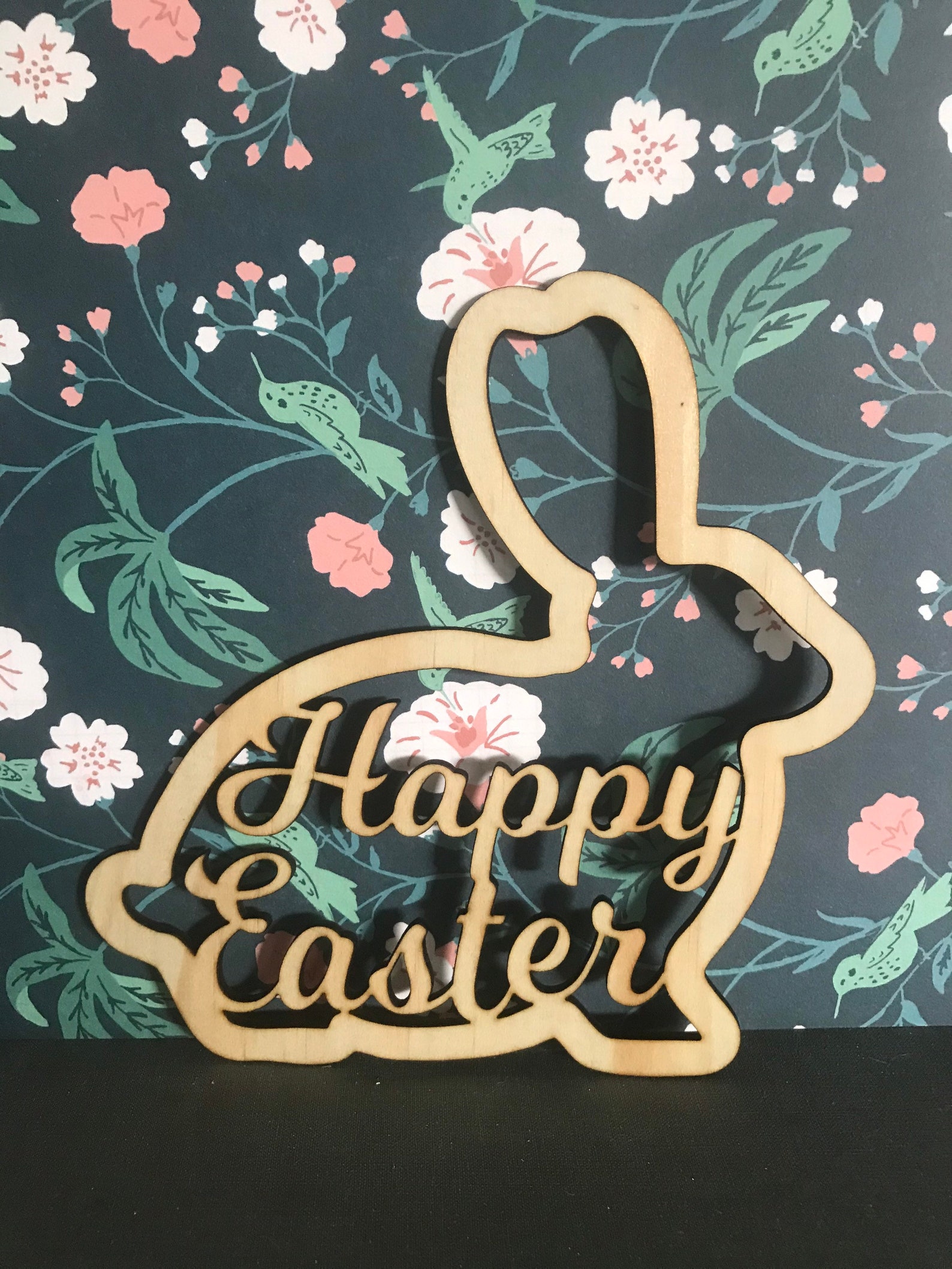 Happy Easter Sign Bunny Cut Out Laser Cut Happy Easter Sign | Etsy