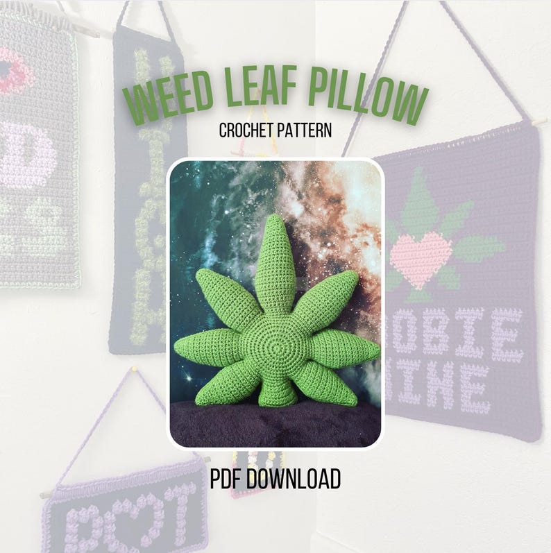 Weed Leaf Pillow Crochet Pattern - Etsy