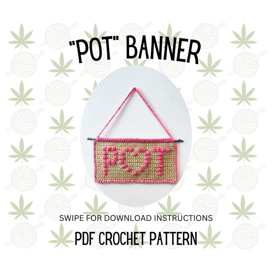 Crochet Pattern POT Banner Pattern Crochet Banner Pattern Valentine's ...