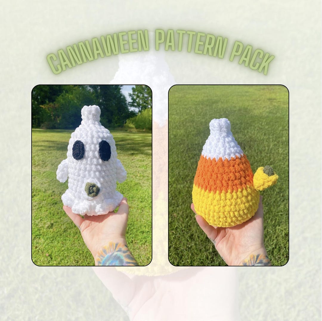 Crochet Pattern Pack Cannaween Bong Plushie Pack Ghost Candy Corn ...