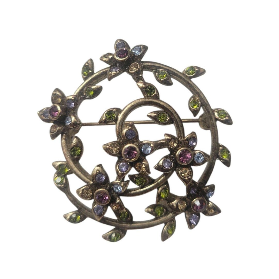 Detailed Vintage Monet Gold and Floral Brooch Lapel Pin - Etsy