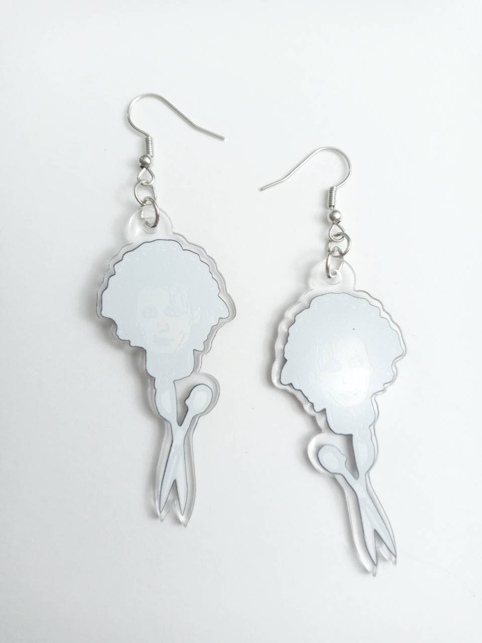 Ed With Scissors Dangle and Drop Handmade Earrings - Etsy