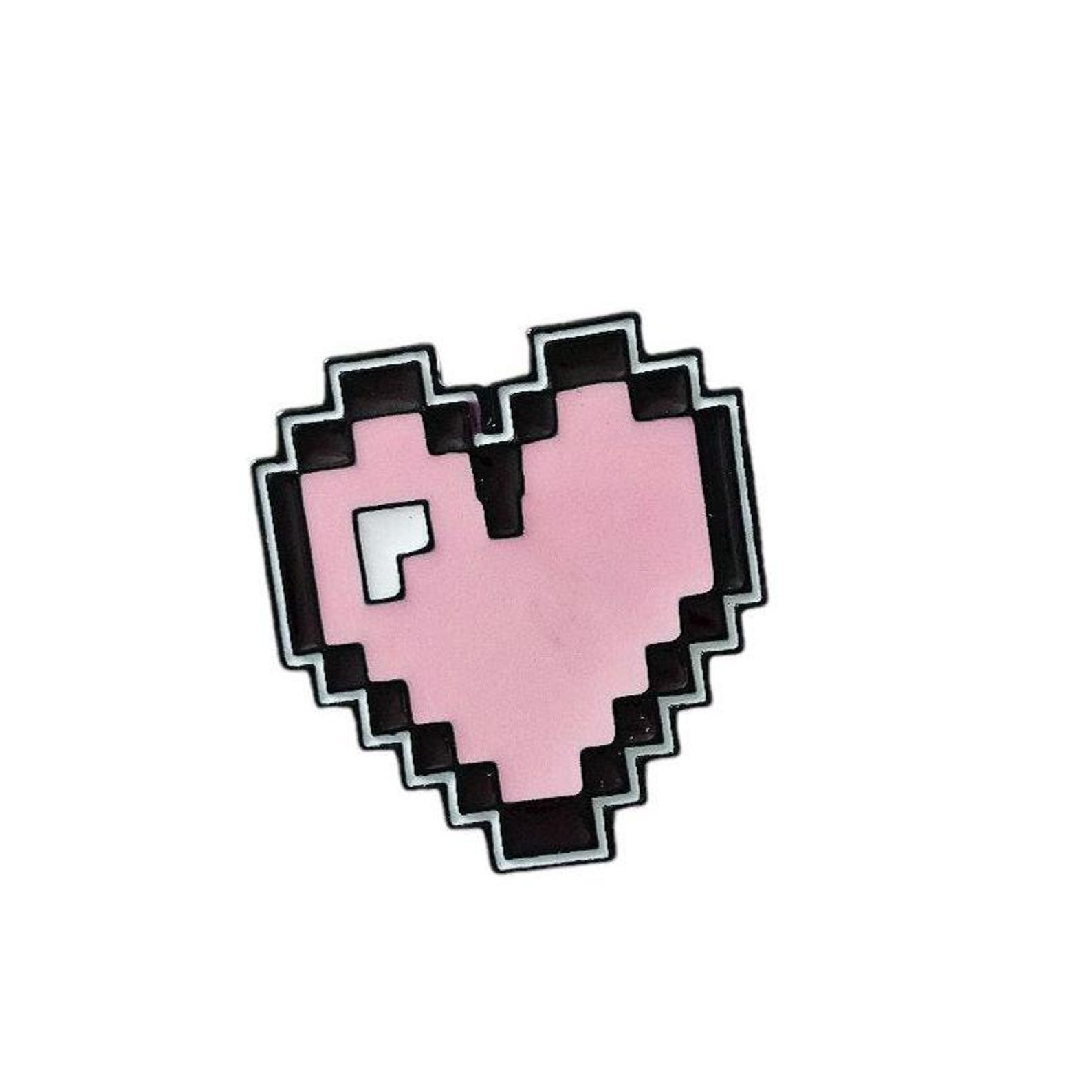 Retro 8 Bit Pink Video Game Heart Brooch Lapel Pin - Etsy