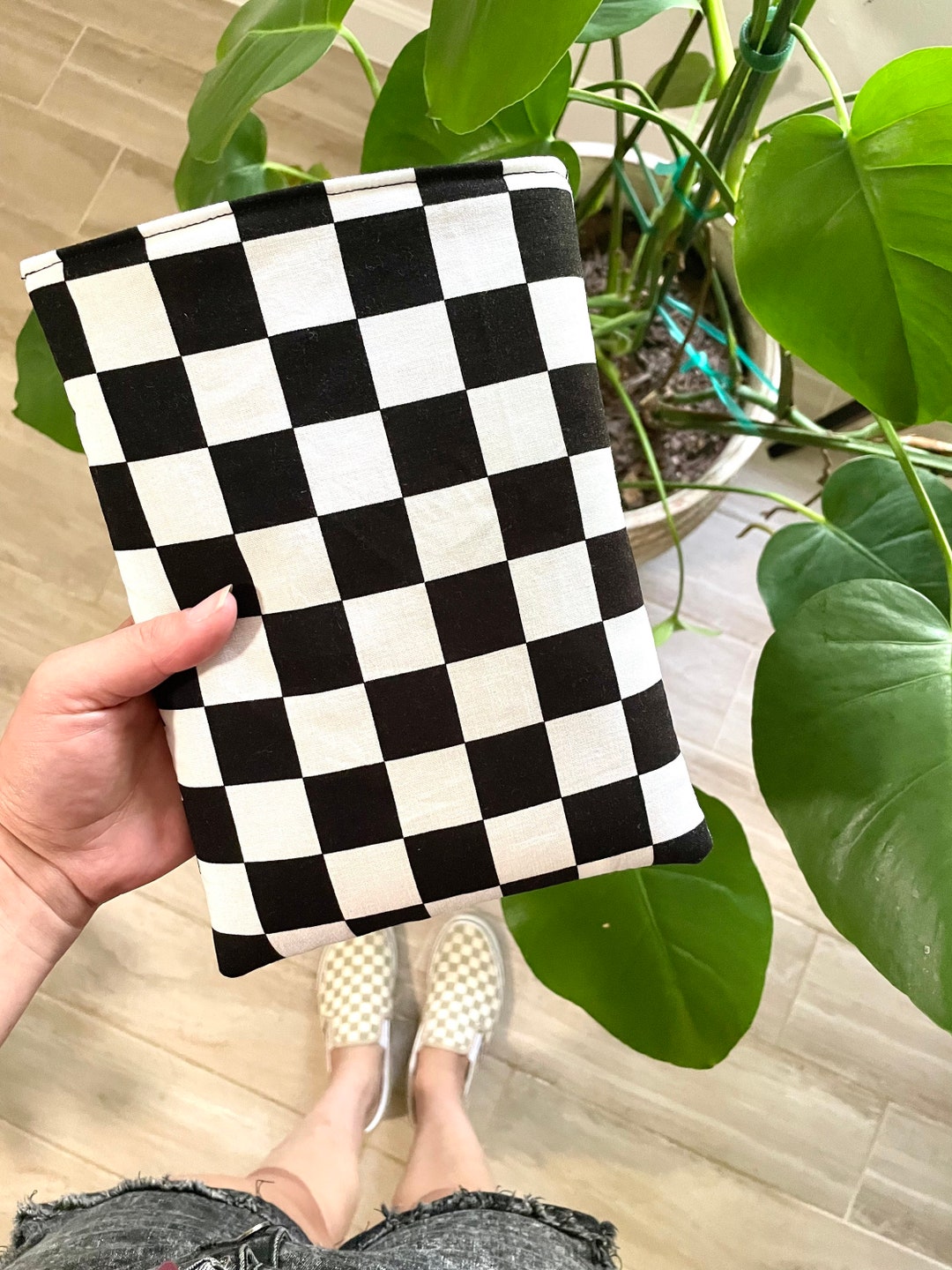 Checkered Book Sleeve - Etsy