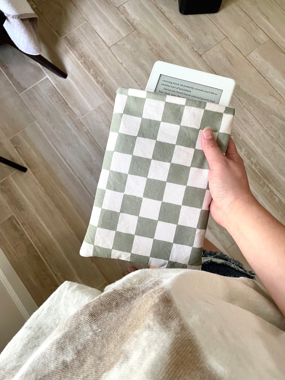 Agave Checkered Book Sleeve - Etsy