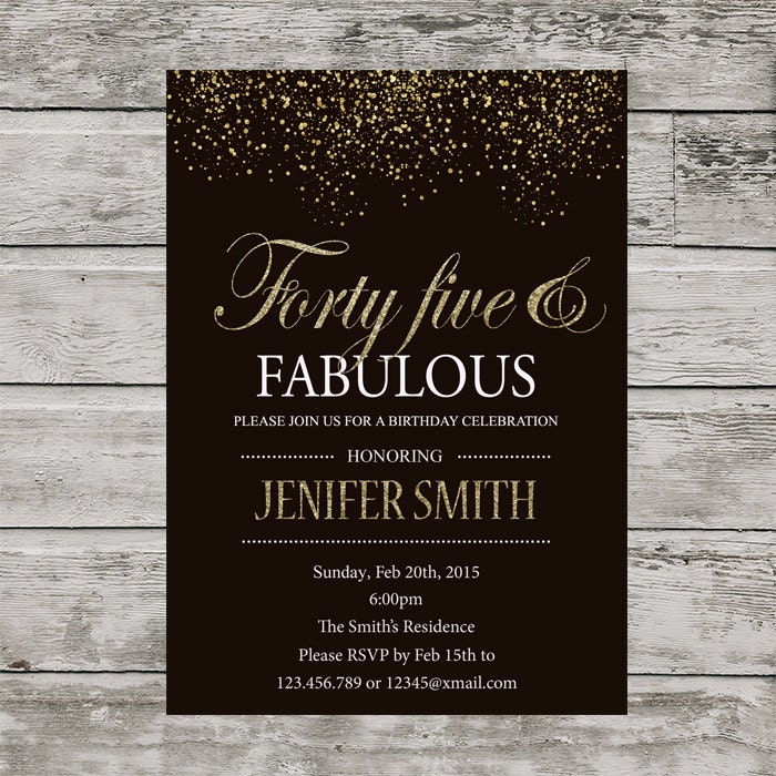 45Th Birthday Invitation Templates