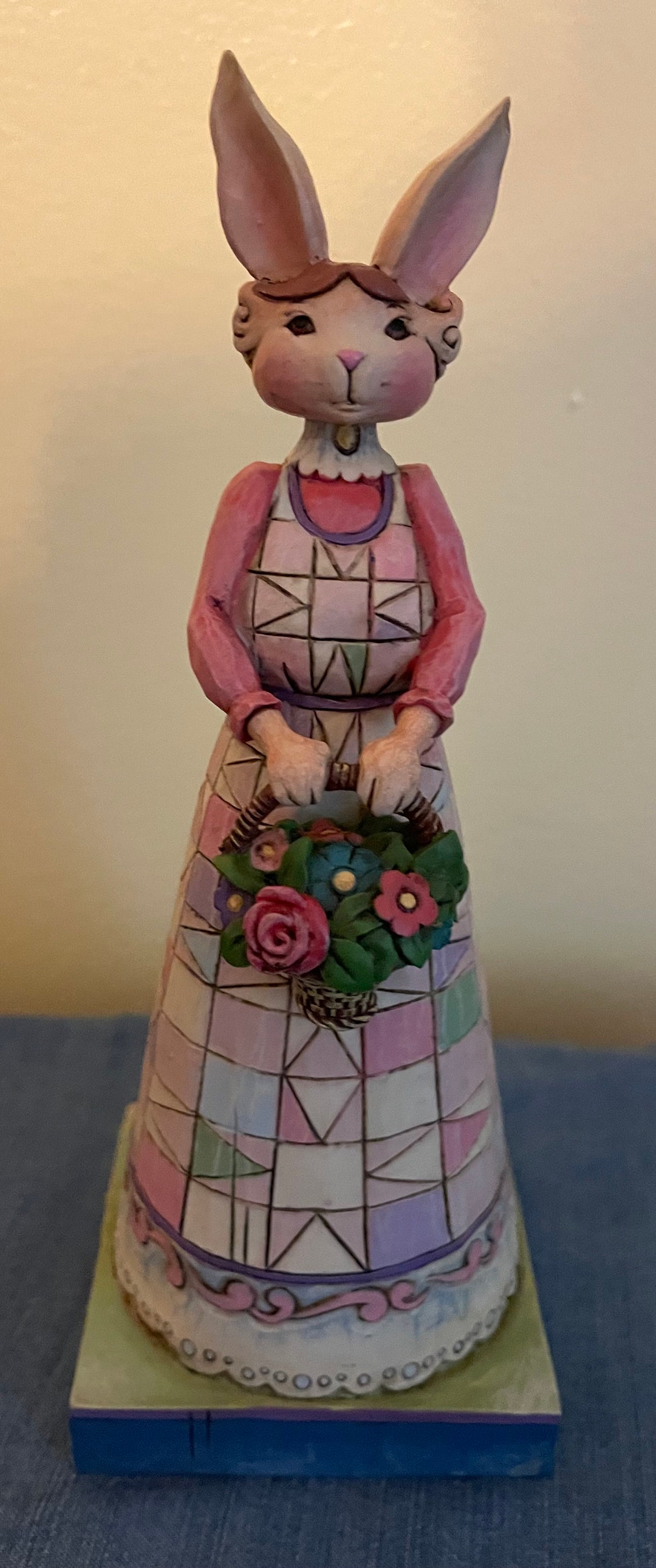 Jim Shore Easter Bunny Girl With Flower Basket - Etsy