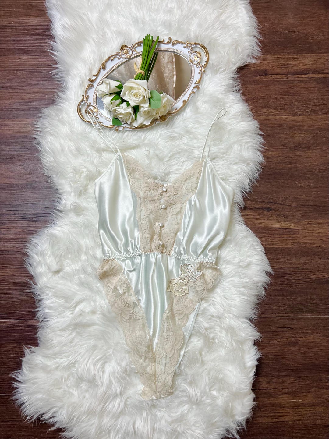 Vintage Victorias Secret Gold Label Ivory Teddy - Etsy