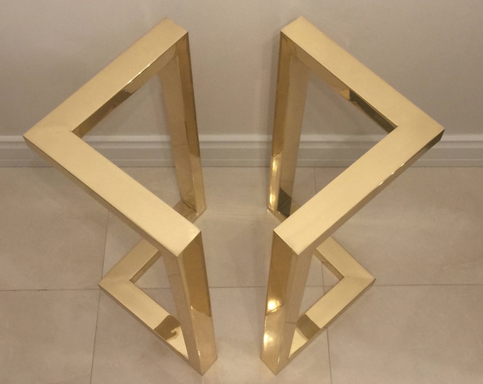Stainless Steel Shiny Gold Table Legs, Brass Gold Table Legs, Modern ...
