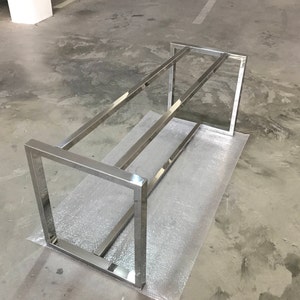 28"h X 28”W X 52”L Stainless Steel Base With Extension Bars, Chrome ...