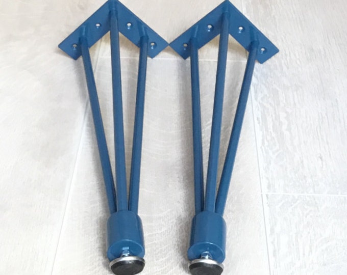 Set4 11 to 18 Hairpin Table Legs, Three Rod Table Legs, Rod Legs, Steel ...