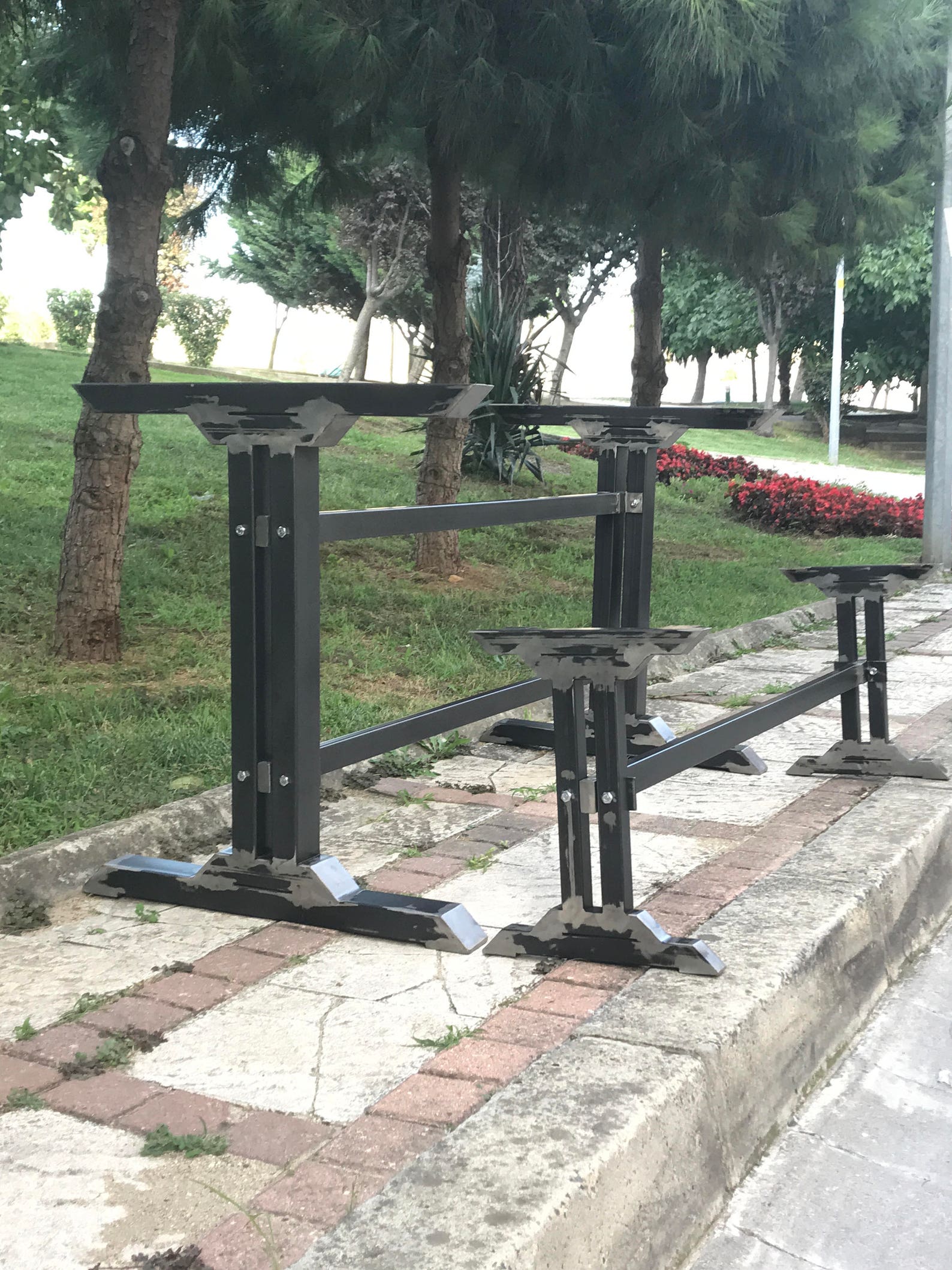 28 Metal Table Legs W Extension Bars Steel Base Width - Etsy