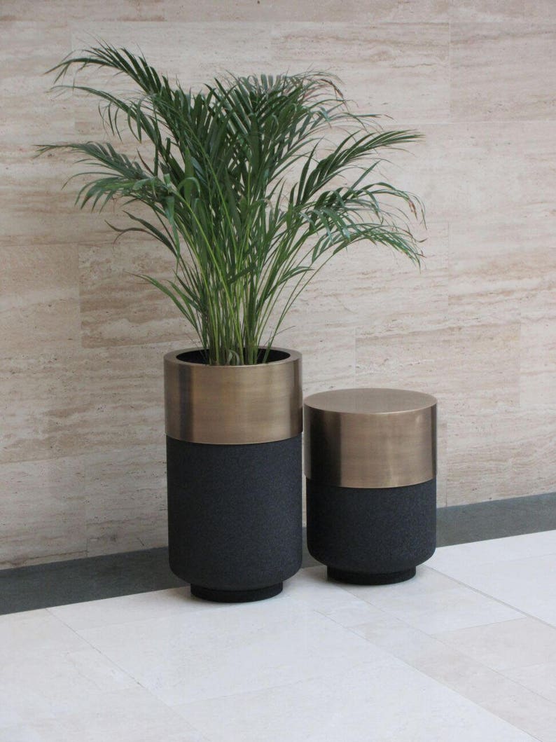 Luxury Flower Pot & Side Table, Metal Planter, Plant Holder, Plant ...