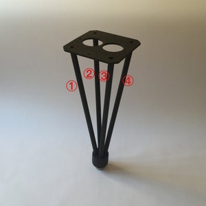 Set(4) 6" to 16" Four Rod Pin Table Legs, Steel Legs, Coffee Table Leg ...