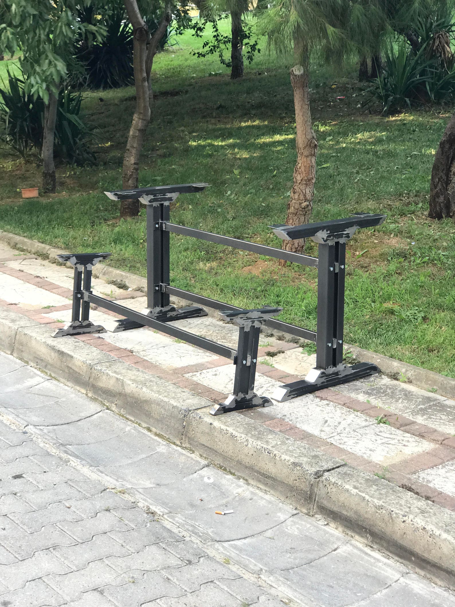 28 Metal Table Legs W Extension Bars Steel Base Width - Etsy Canada