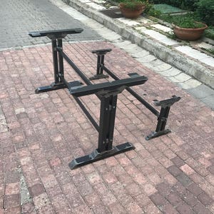 28" Metal Table Legs W Extension Bars, Steel Base, Width 24", Height 26 ...