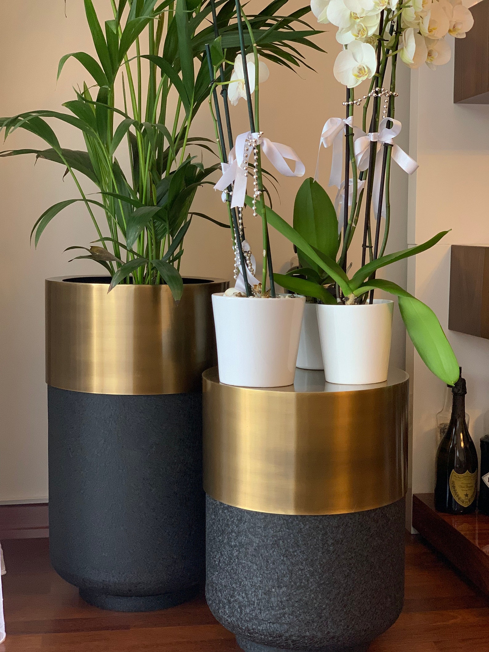 Luxury Flower Pot & Side Table, Metal Planter, Plant Holder, Plant ...