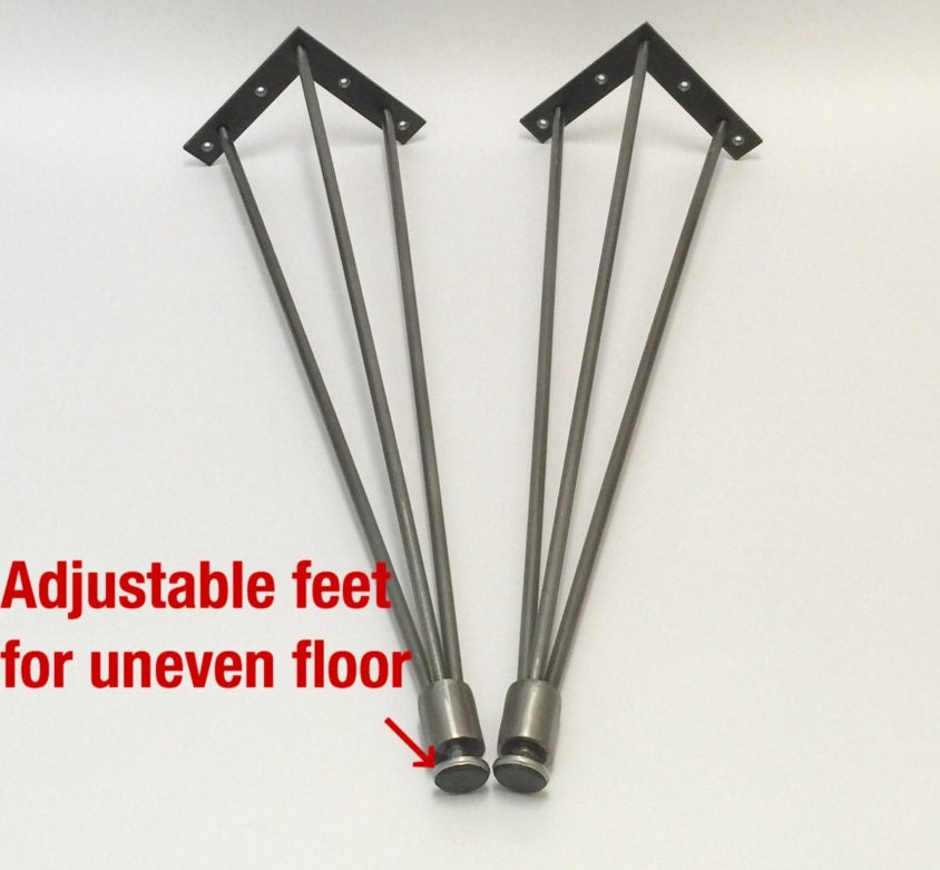 Set(4) 26" to 32" Hairpin Table Legs, Three Rod Hair Pin Legs - Etsy