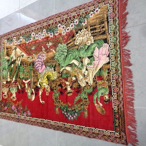 5.8x4 Ft Vintage Latin Dancer Wall Art, Bohemian Mexican Wall Carpet ...