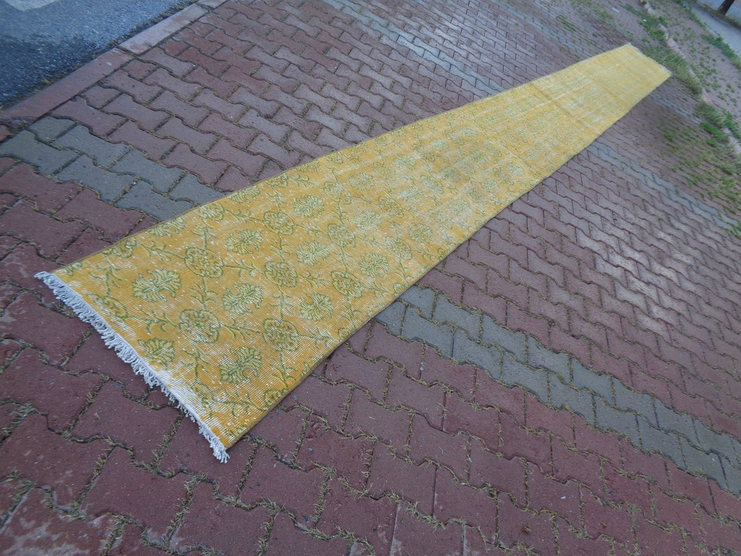 24.6x2.2ft Yellow Runner Rug for Stairs Extra Long Runner Rugs for ...