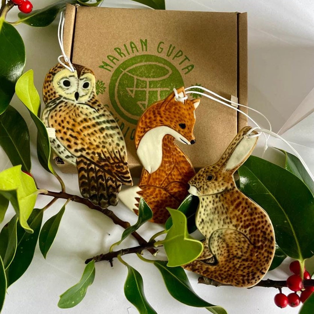 Ceramic Woodland Animal Bundle. Gift, Hanging Decoration. - Etsy
