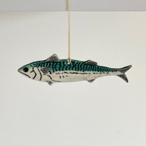 Handmade Ceramic Mackerel Hanging Decoration - Etsy
