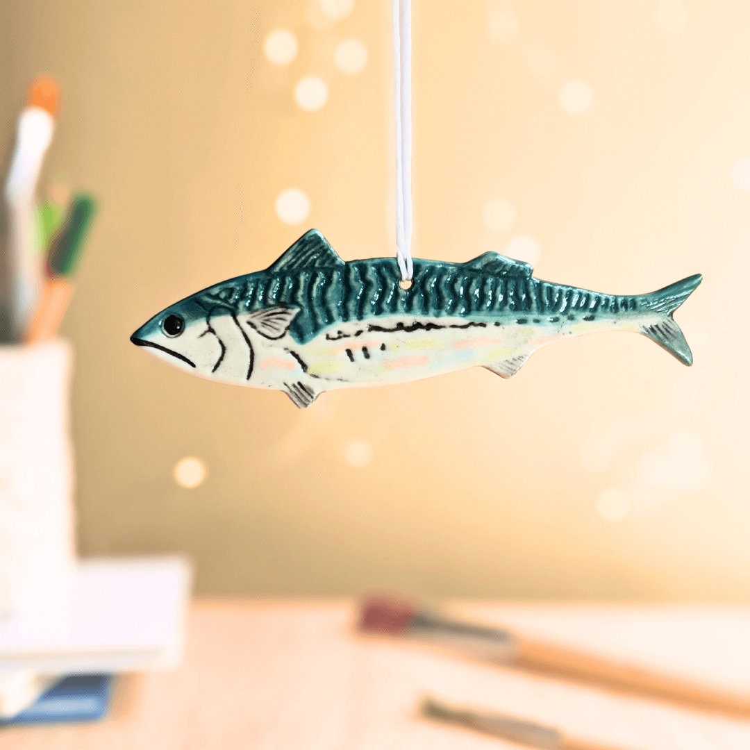 Handmade Ceramic Mackerel Hanging Decoration.motheres Day Gift,birthday ...