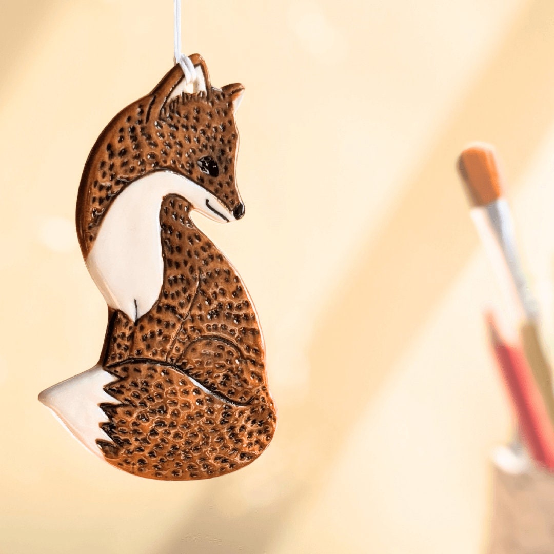 Ceramic Fox Decoration, Letterbox Gift,valentines Gift ,woodland Animal ...