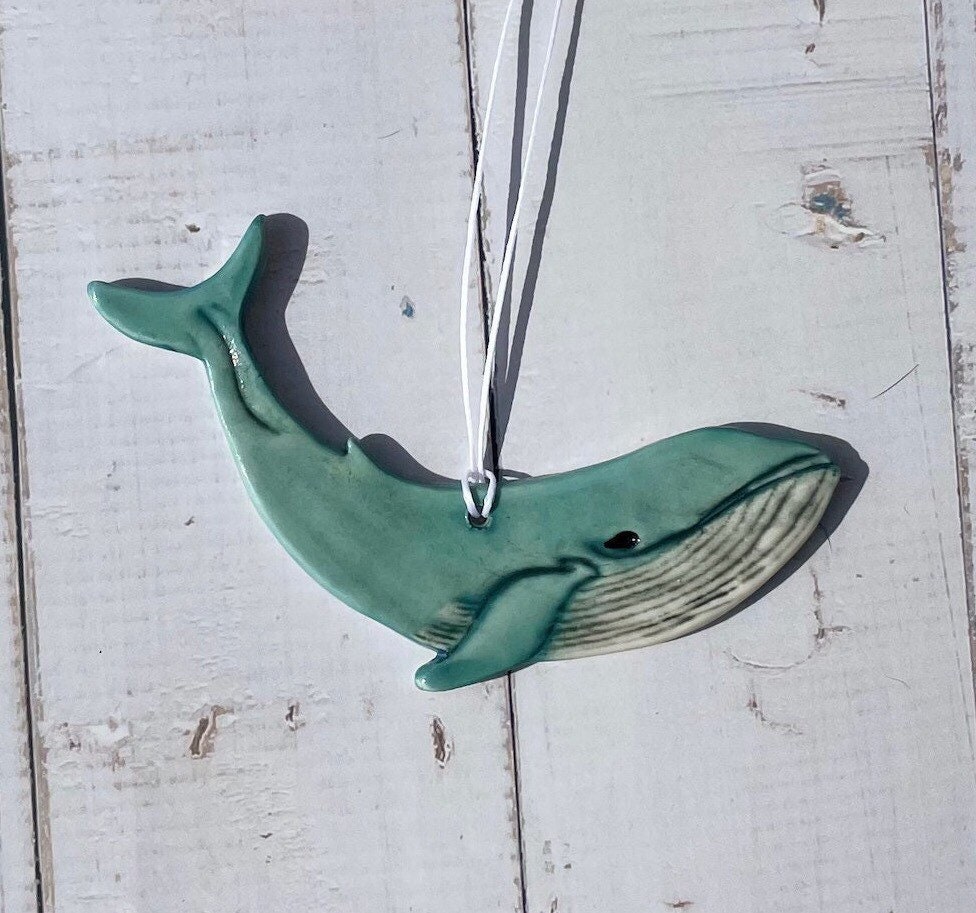 Handmade Ceramic Whale Hanging Decoration - Etsy