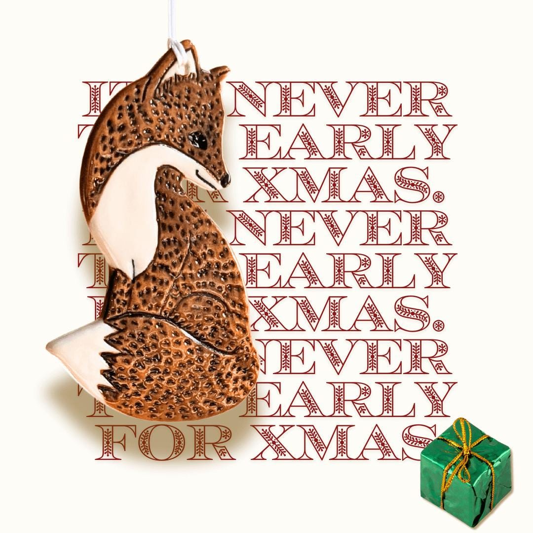 Ceramic Fox Decoration, Letterbox Gift,christmas Gift ,woodland Animal ...