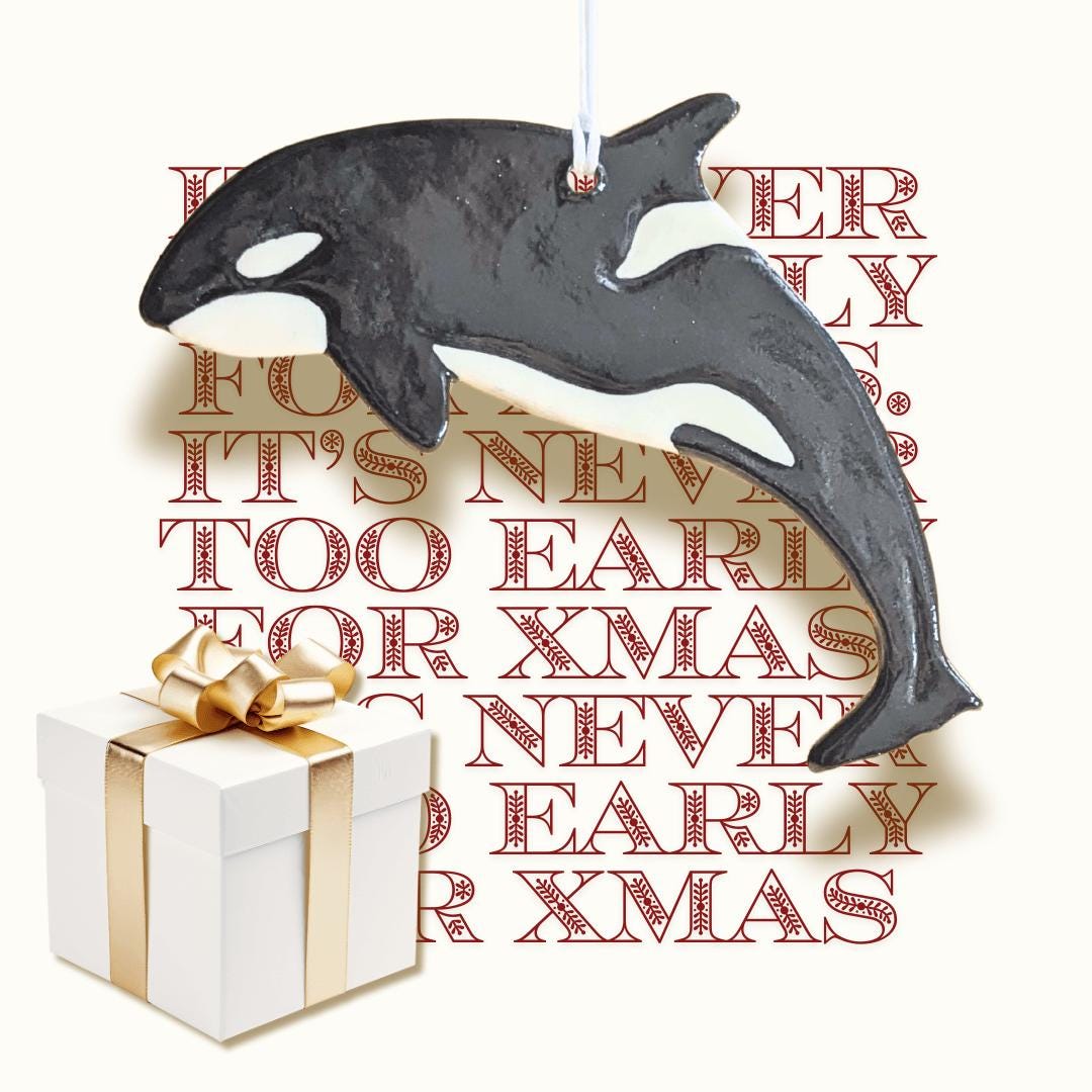 Killer Whale / Orca Hand-made Ceramic Decoration, Christmas Gift ...