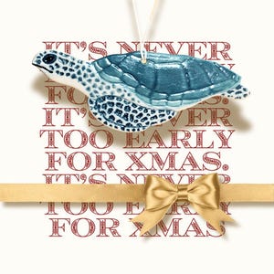 Handmade Ceramic Turtle Hanging Decoration: Nautical Christmas - Etsy