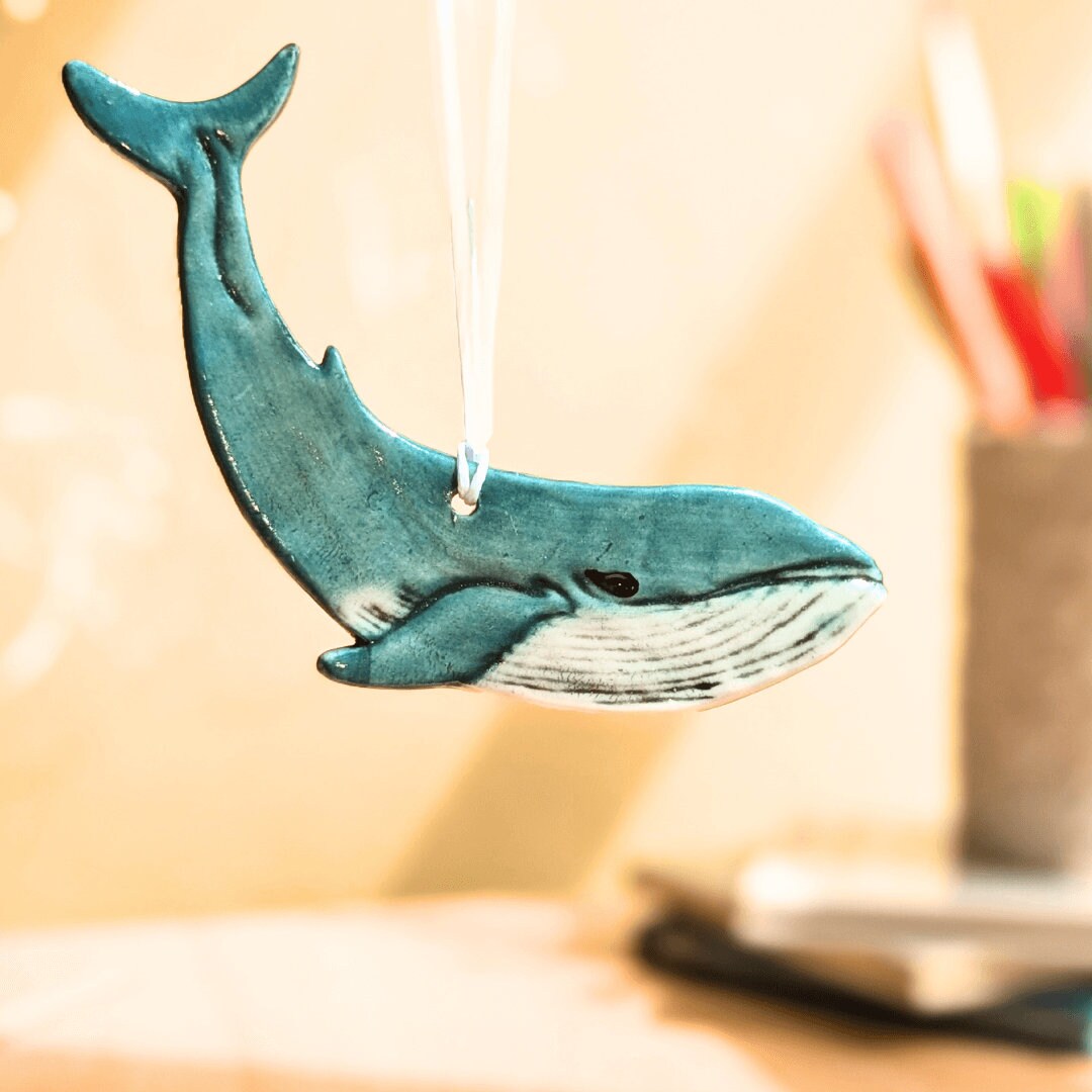 Handmade Ceramic Whale Hanging Decorations, Ocean Animals, Sea ...