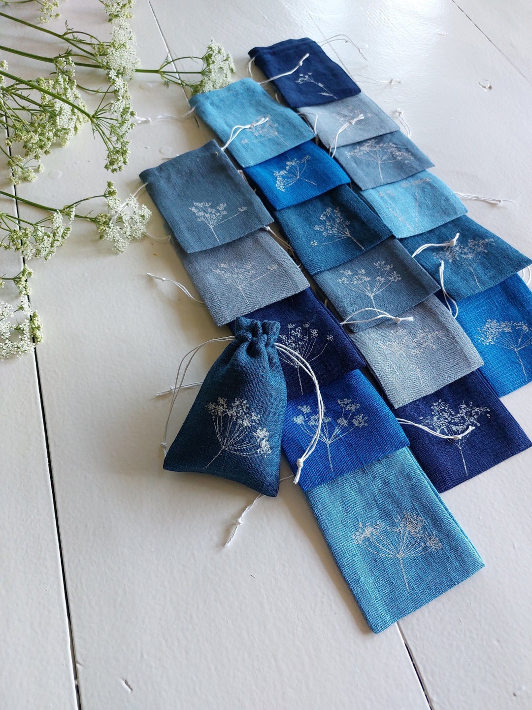 50 Empty Linen Sachets, Blue Summer Decor, Linen Bags, Bulk Bag - Etsy