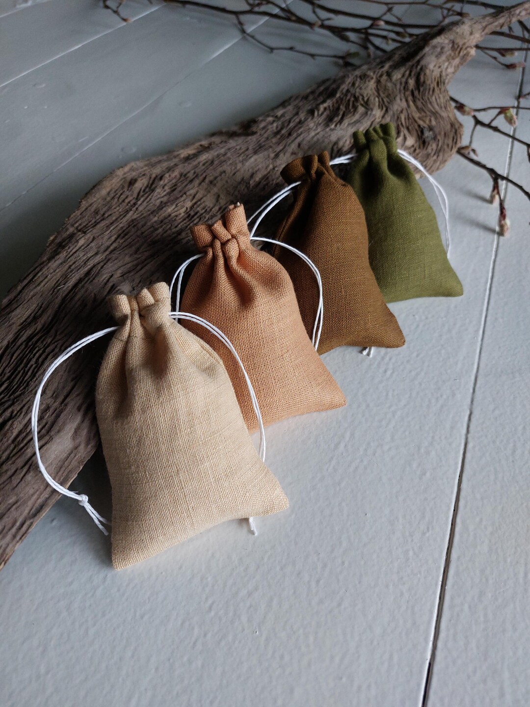 20/25 Empty Linen Sachets, Bag for Lavender, Nature Inspired Gift Pouch ...