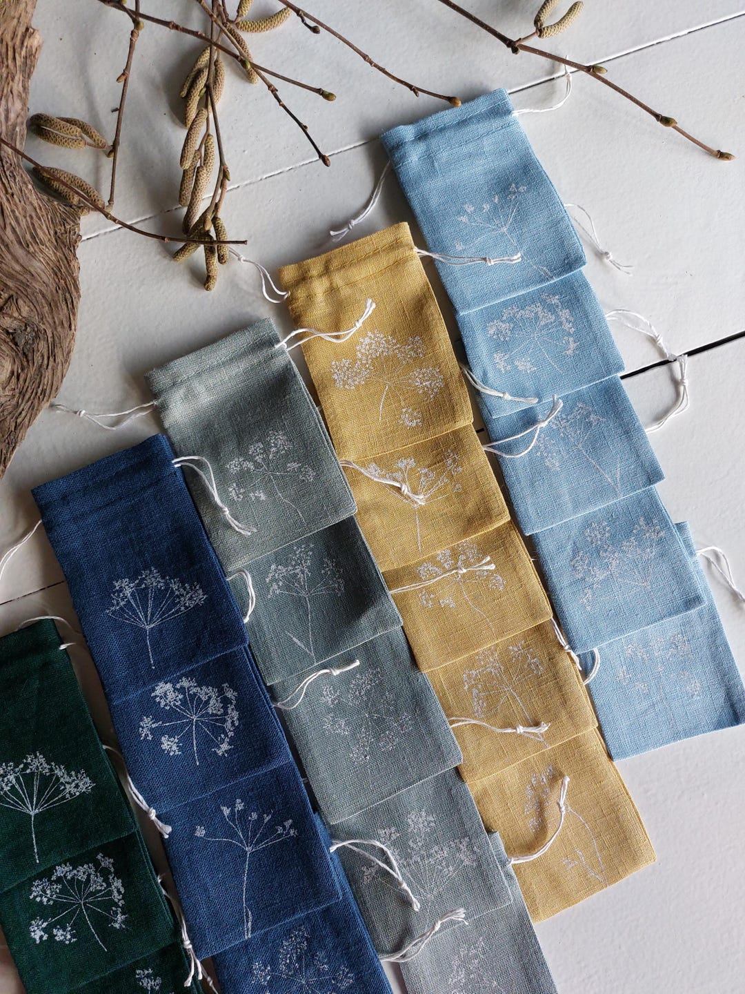 25 Small Linen Bags, Empty Sachet for Lavender, Nature Inspired Gift ...