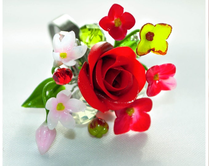 Pink Rose Ring Rose Flower Ring Light Pink Ring Pink Jewelry - Etsy