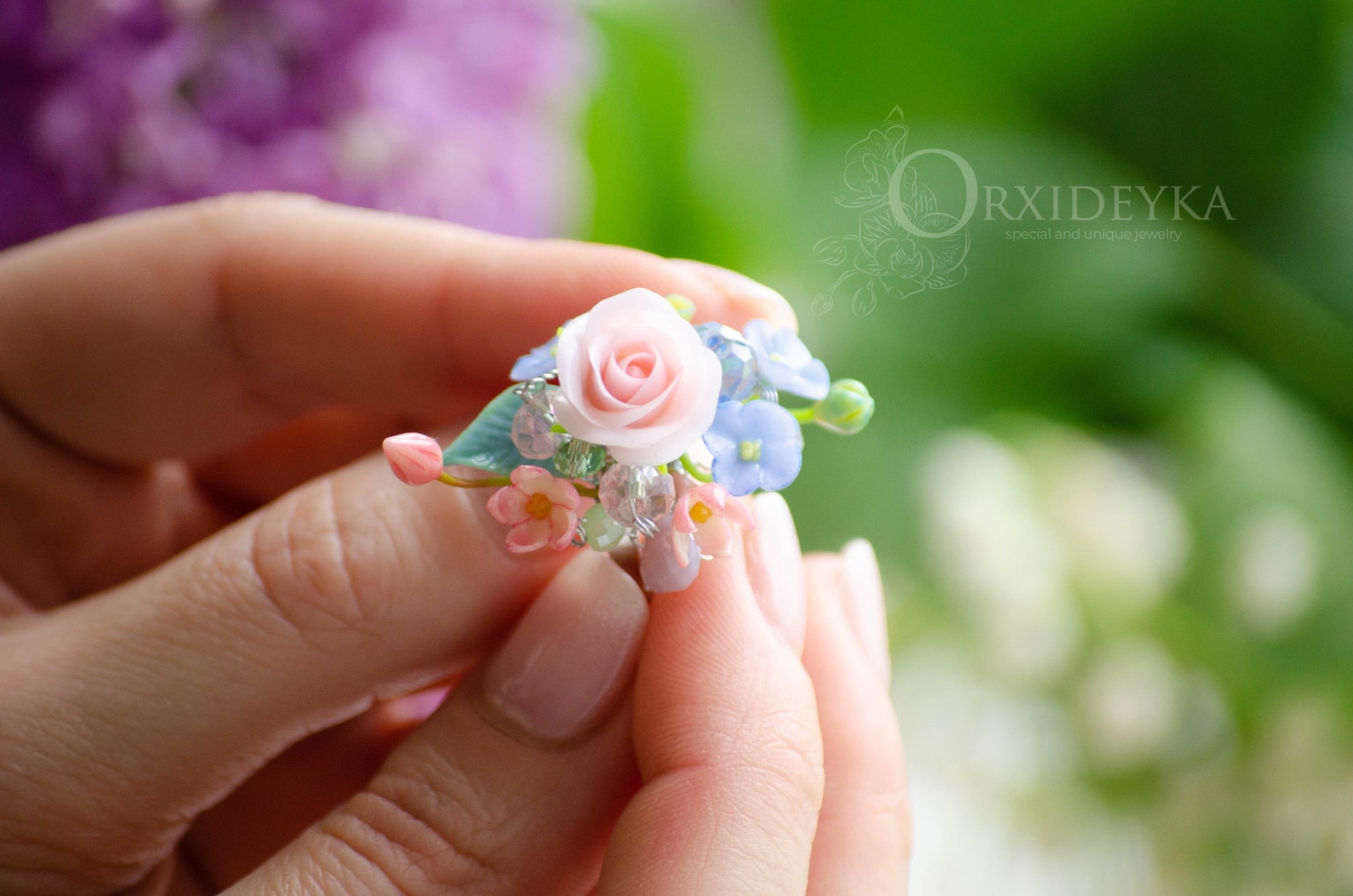 Pink Rose Ring Rose Flower Ring Light Pink Ring Pink Jewelry - Etsy