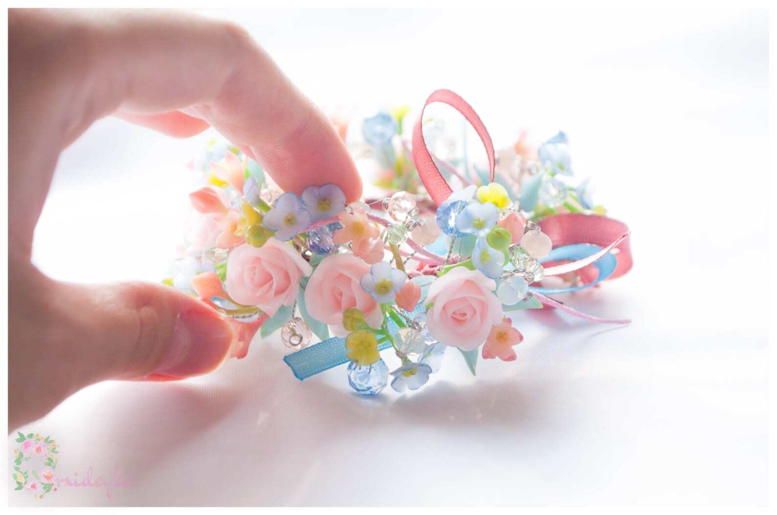 Rose Bracelet Romantic Bracelet Pink Roses Flower Bracelet | Etsy