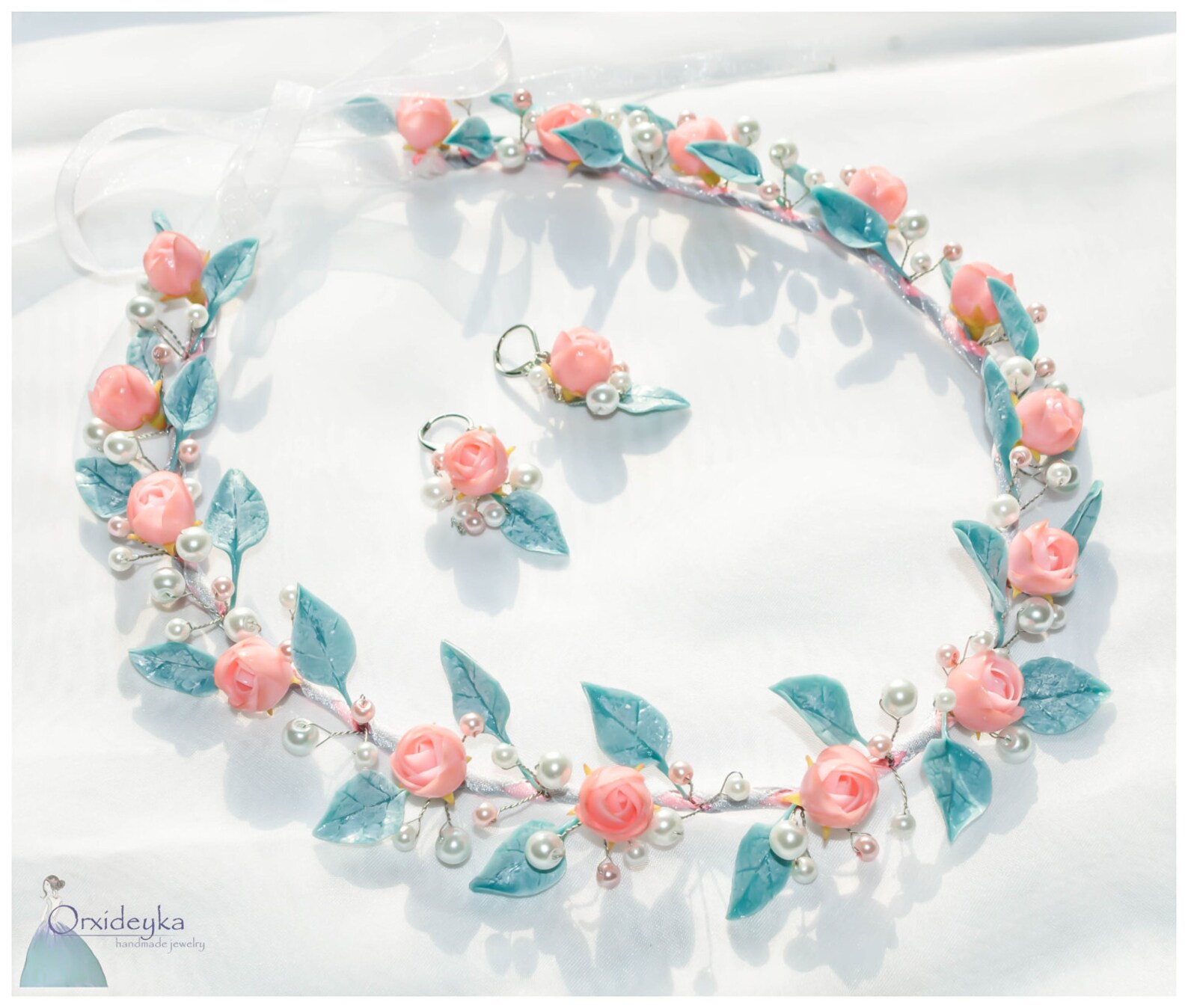 Rose Flower Crown Rose Crown Clay Flower Crown Polymer Flower - Etsy