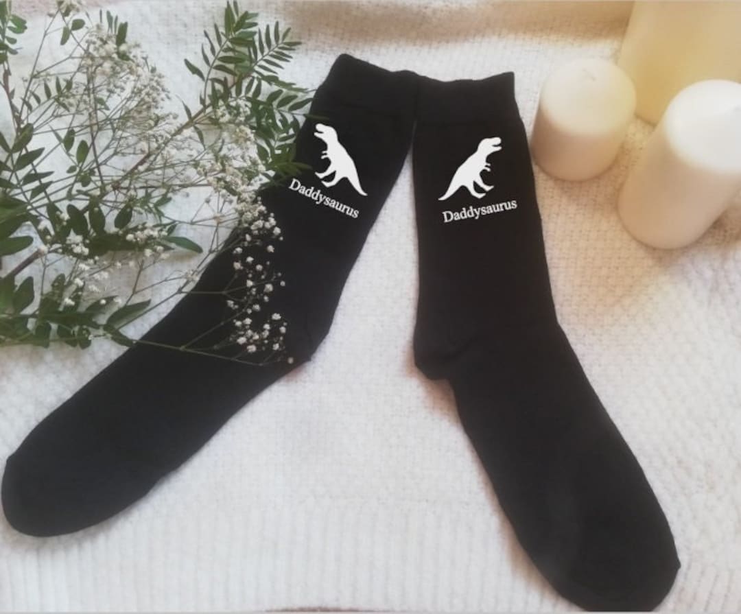 Daddysaurus Dinosaur Socks for Christmas Gift, Gift for Dad From Child ...