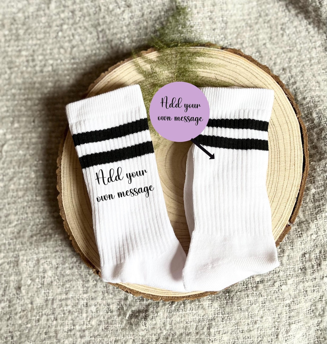 Personalised Add Your Own Message Novelty Socks, Socks for Him, Socks ...
