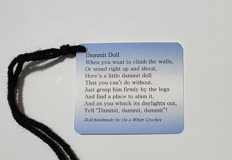 Hand Crocheted Dammit Doll: Amigurumi Stress Relief Toy - Etsy