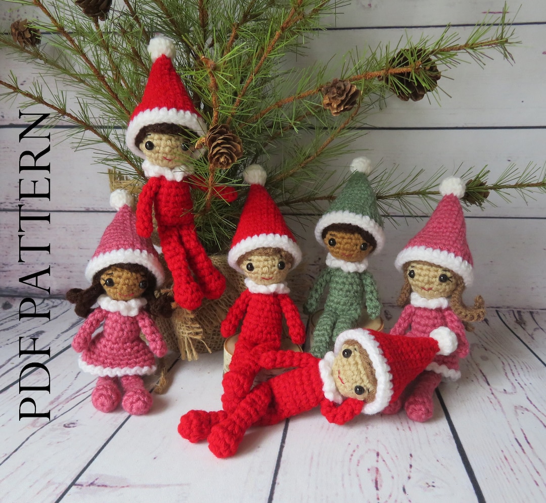 Small Christmas Elf, Boy and Girl Variations, 7.5 Inches - PDF Crochet ...