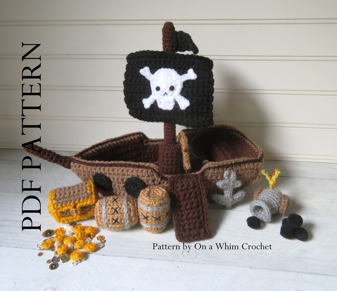 Pirate Ship Crochet Pattern With Accessories, PDF Instructions ...
