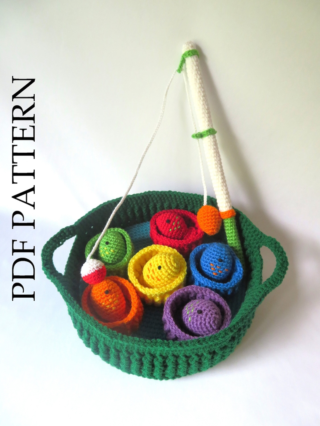 Crochet Fishing Game PDF Pattern: Magnetic Fish, Color Sorting Toy (DIY ...