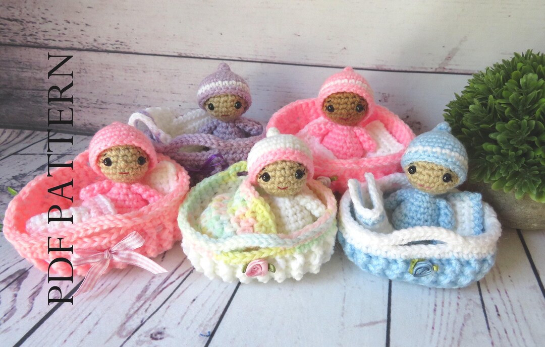 Crochet Baby Doll Pattern: Amigurumi in Basket With Accessories (PDF ...