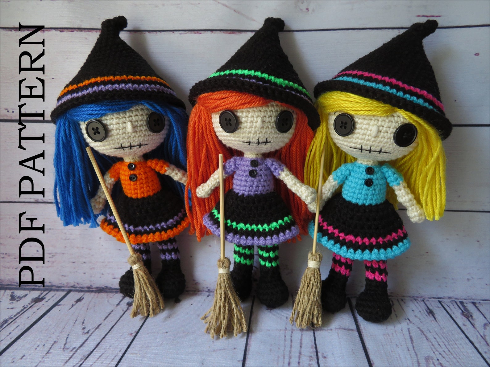 Crochet Witch PDF Crochet Pattern With Bonus Cauldron - Etsy
